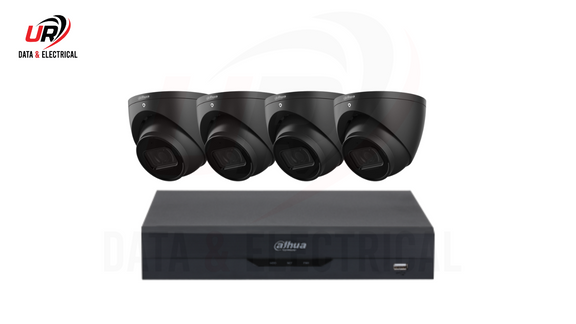 Dahua 4 x 6MP Wizsense AI Turret camera Kit black with 4CH AI NVR – UR ...
